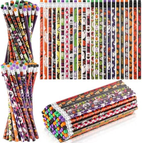 Amazon.com : Crtiin 840 Pieces Halloween Pencils with Eraser Colorful ...