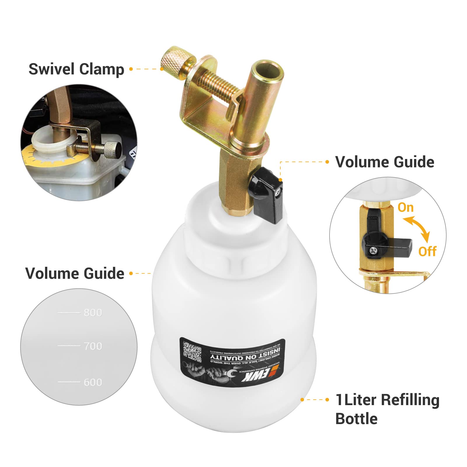 Snapklik.com : EWK 1L Master Cylinder Brake Fluid Refilling Bottle