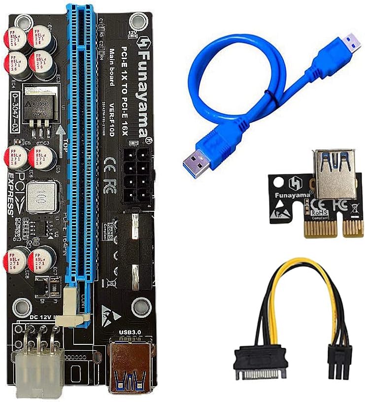 Amazon.com: PCIe Riser Card Latest Adapter 6-Pin 1x to 16x For Mining ...