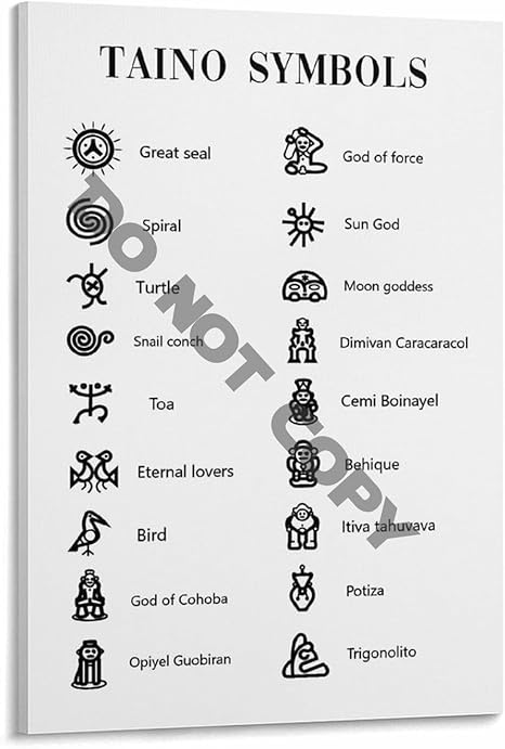 Amazon.com: Puerto Rican Art Taino Symbols Poster Wall Art Canvas ...