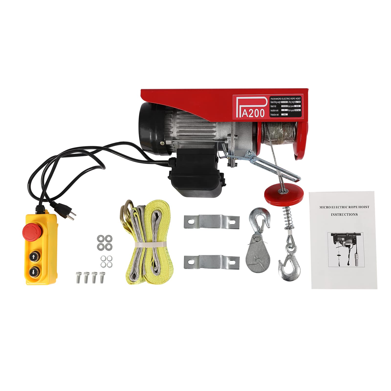 Electric Hoist 110V Electric Winch 440Lbs Electric Hoist Lift with ...