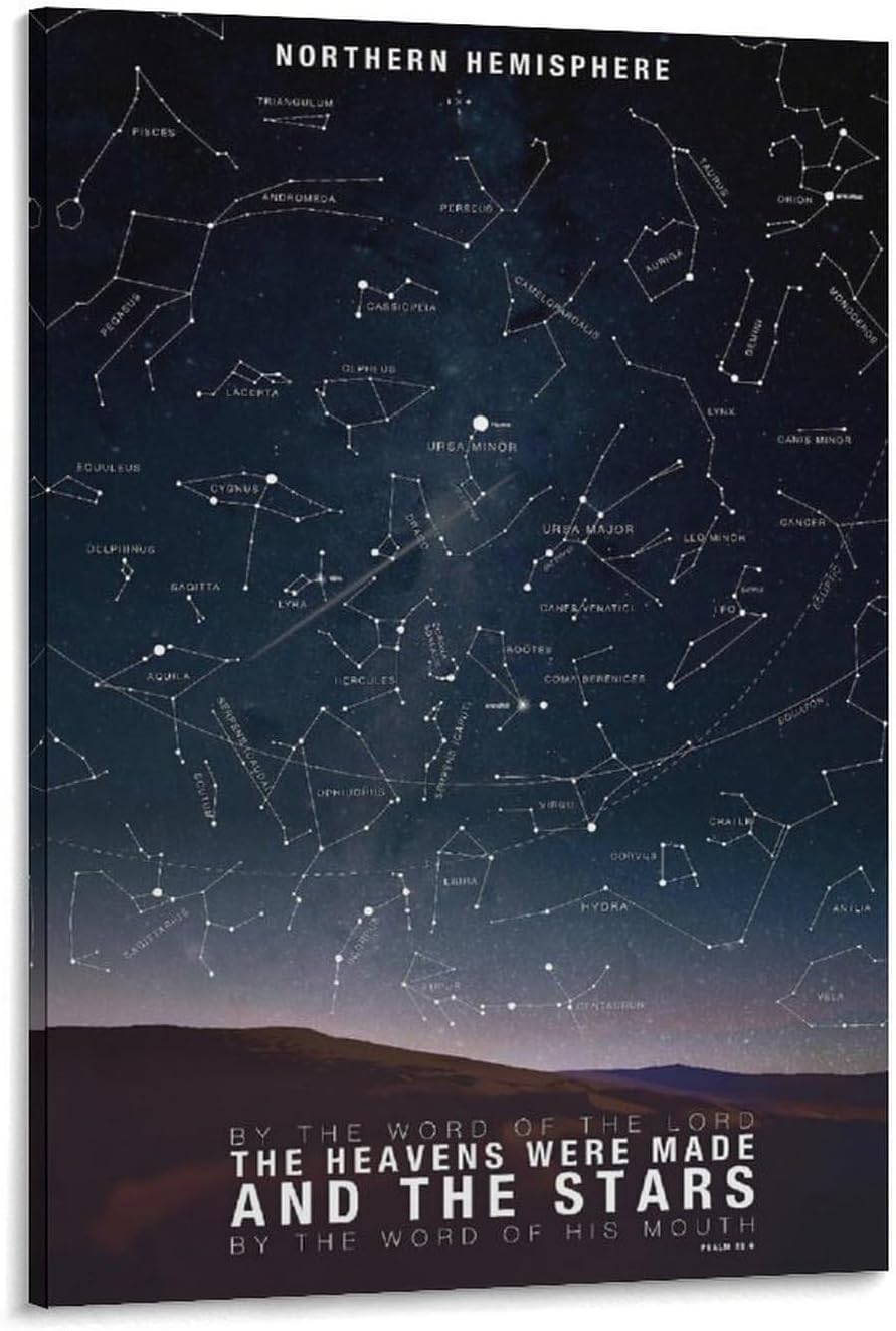 Amazon.com: Northern Hemisphere Constellation Map Poster Celestial ...