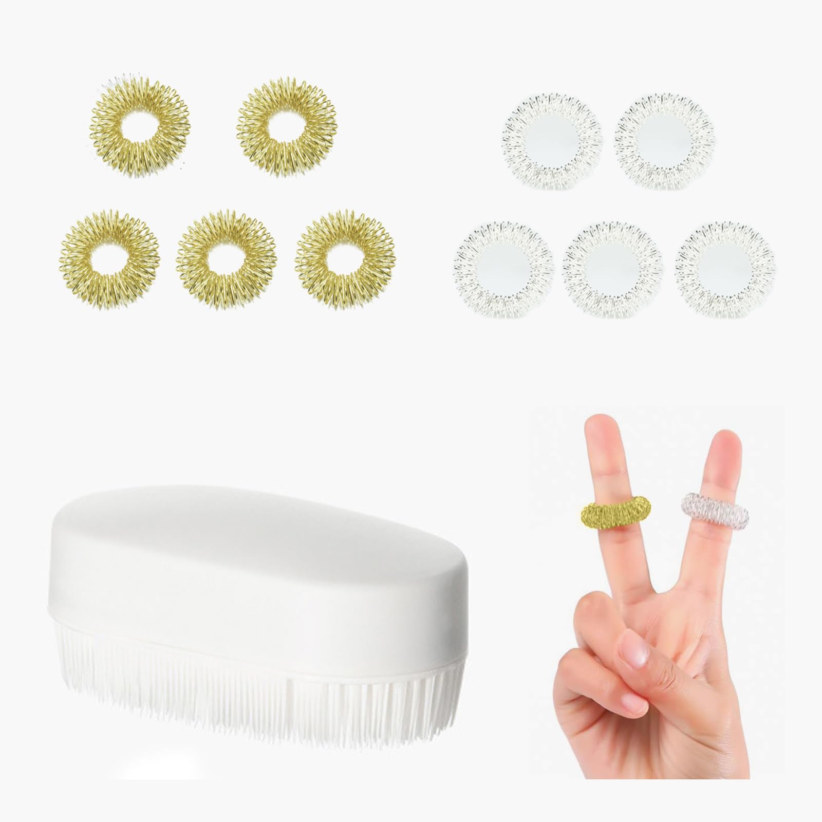 Amazon.com: NIIIYTYB Sensory Brush &10Pcs Acupressure Rings ...