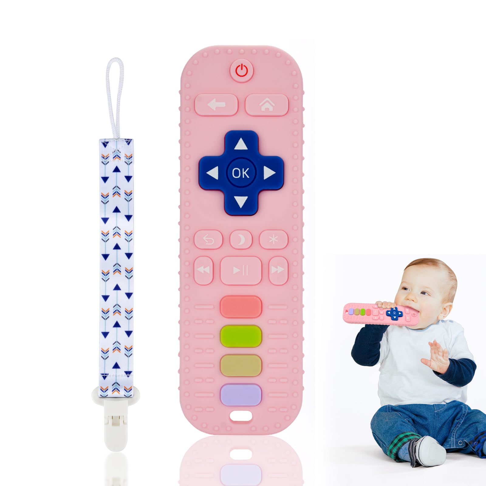 Amazon.com : Baby Silicone Teething Toys, Simulation TV Remote Control ...
