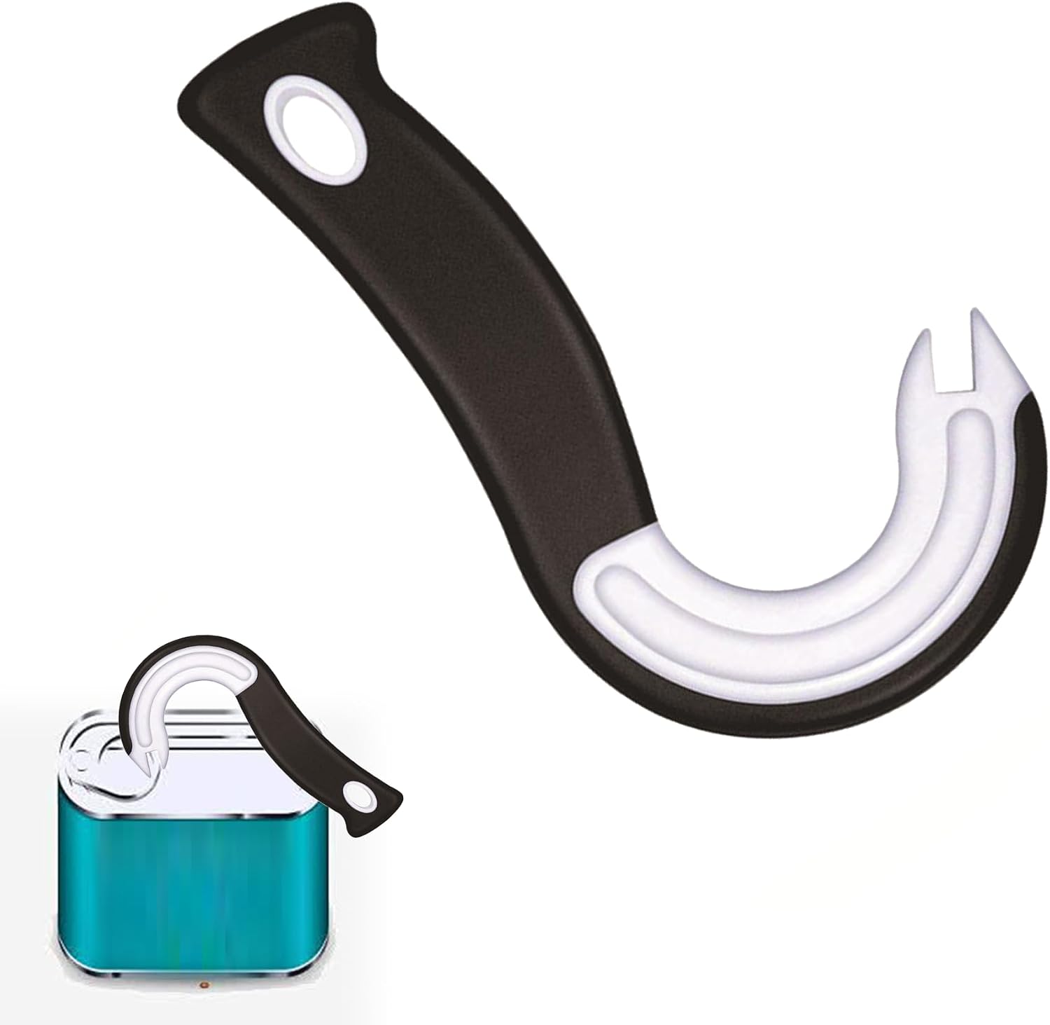 1PCS Ring Pull Can Opener Aid J Shaped Ring Pull Can Opener Black Ring ...