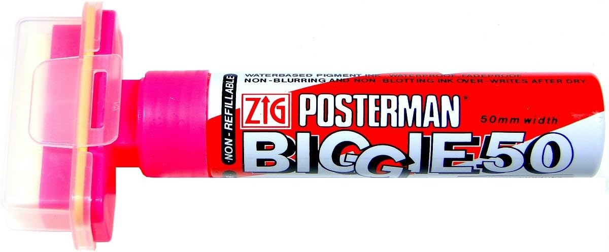 Kuretake Zig Posterman Chalkboard Marker Pen - Biggie 50mm Tip - Pink ...