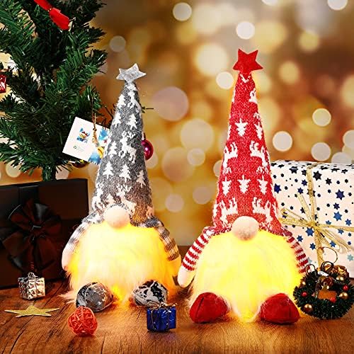 Light Up Christmas Gnome Decorations, 2 Pcs Christmas Gonk Gnome Lights ...