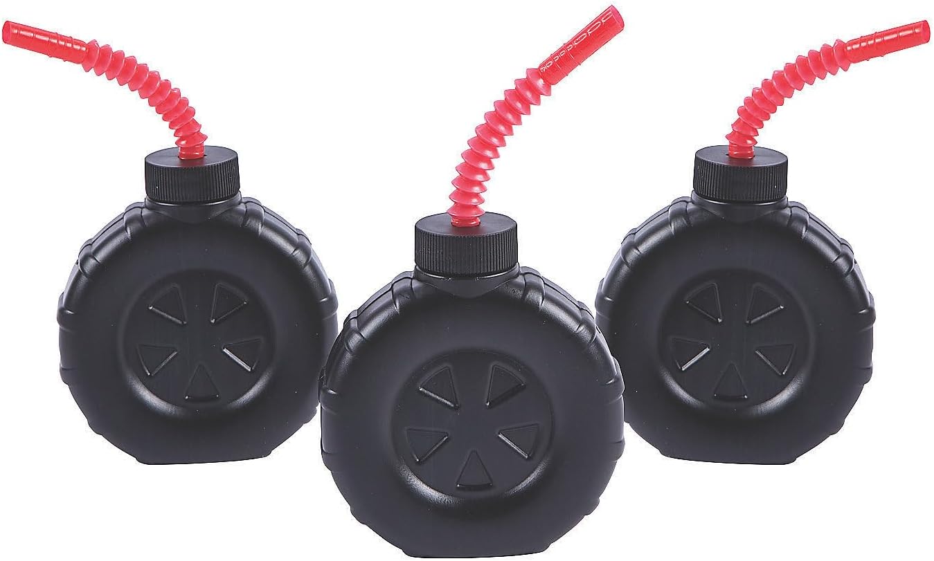 Amazon.com: Fun Express Tire Shaped Sipper Cups - Fun and Unique Truck ...