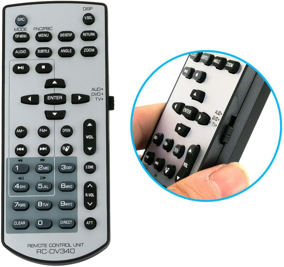 Amazon.com: RC-DV340 Remote Control Replaced for Kenwood Audio System ...