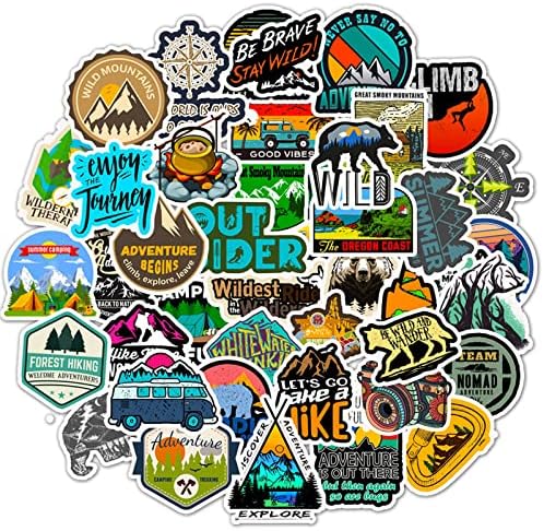 50pcs Outdoor Adventure Stickers, Wilderness Nature Hiking Camping ...