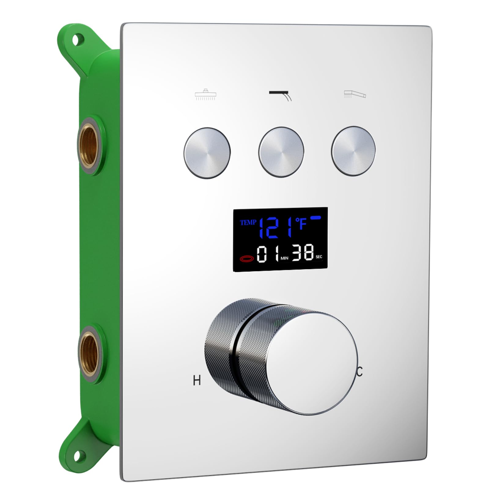AYIVG Temperature Display Shower Diverter Valve 3 Way Concealed ...