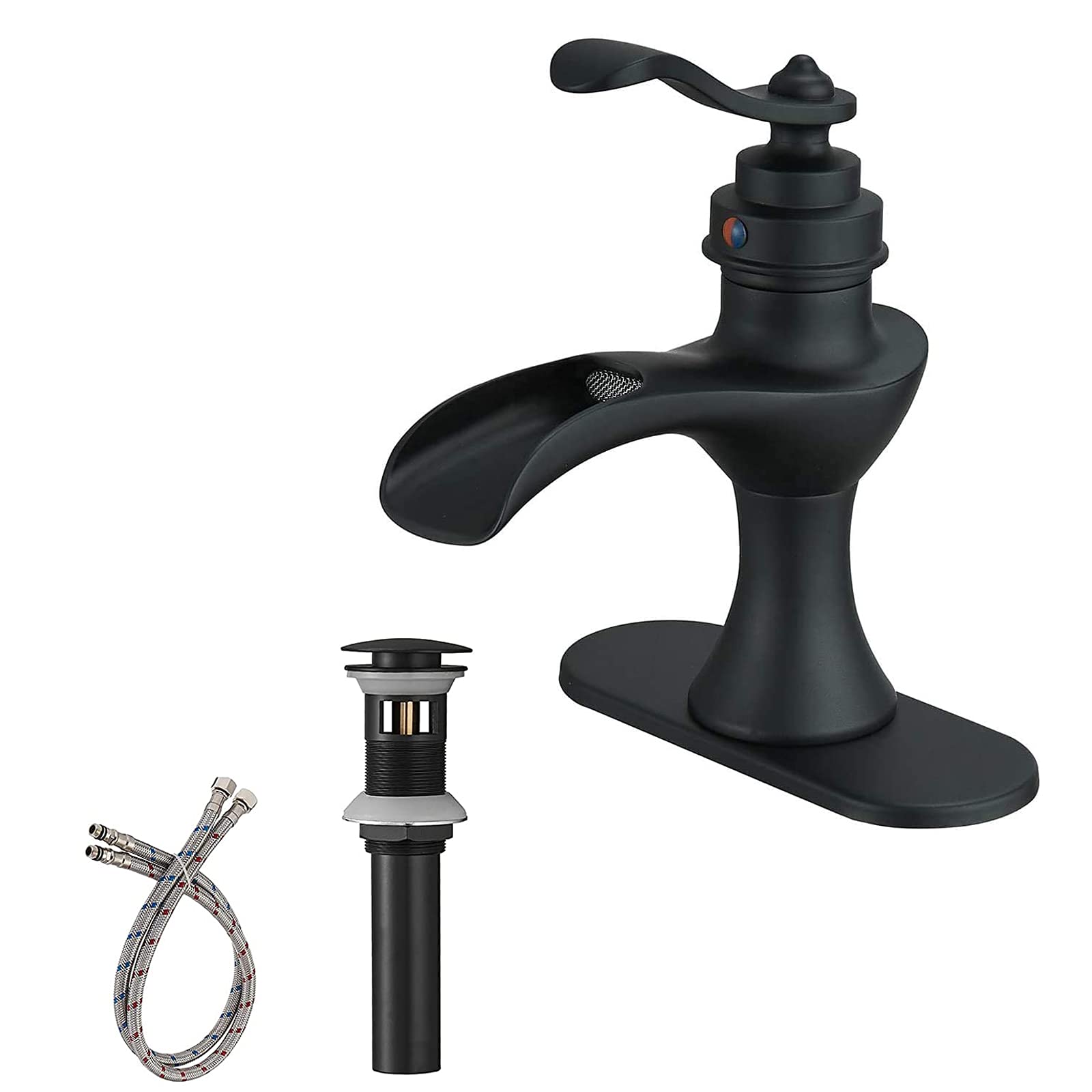 Buy Greenspring Matte Black Bathroom Faucet Single Hole Single Handle ...