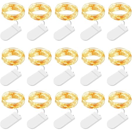 BXROIU Fairy Lights CR2032 Battery Operated,6 Pack 2 Meter 20LEDs Micro ...