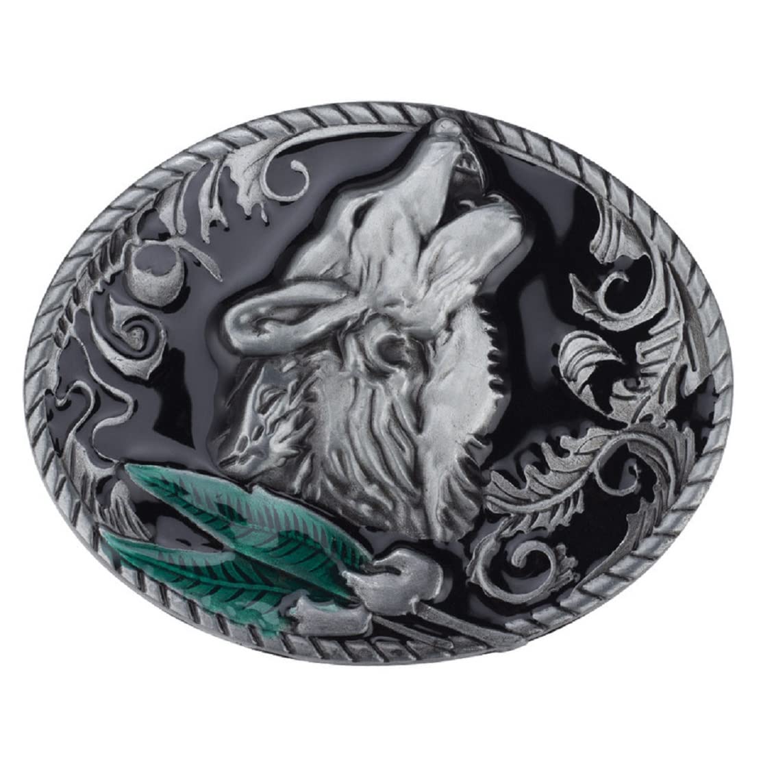 Amazon.com: Longcreek Wolf Belt Buckle for Men, Norse Viking Wolf Head ...