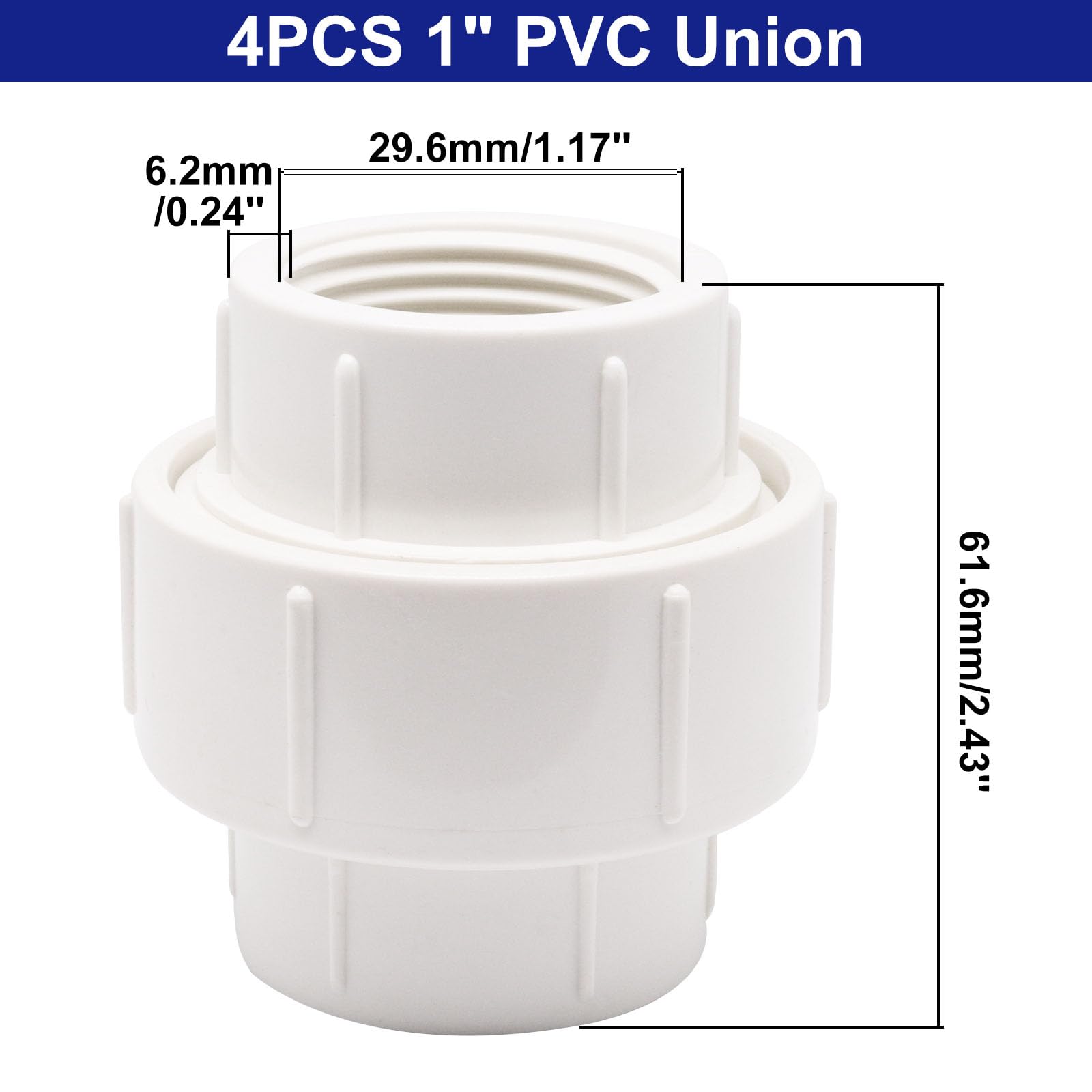 Snapklik.com : BENLIUDH 1 Inch PVC Pipe Union Fittings, PVC Connectors ...