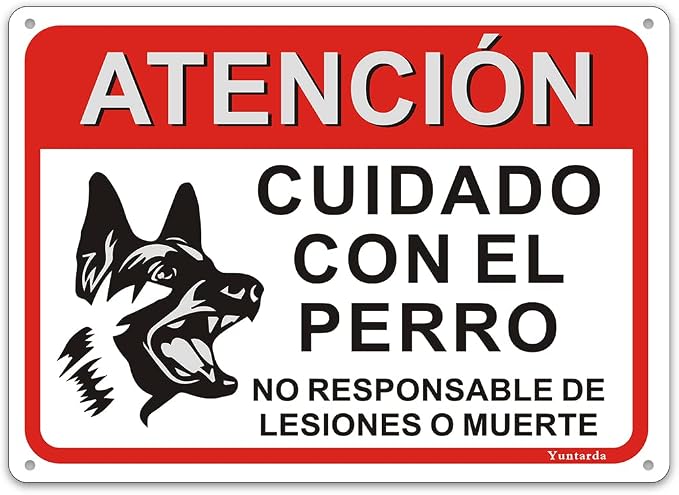 Señal Cuidado con el Perro, Cartel de Cuidado con el Perro Prohibido ...