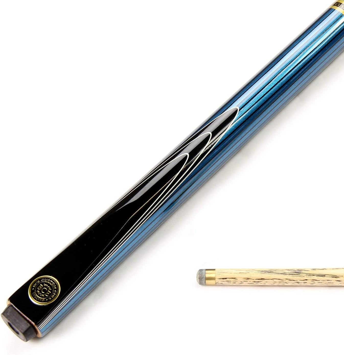 BCE BLUE Pinstripe 2 Piece Ash Snooker Pool Cue - 9.5mm Tip : Amazon.co ...