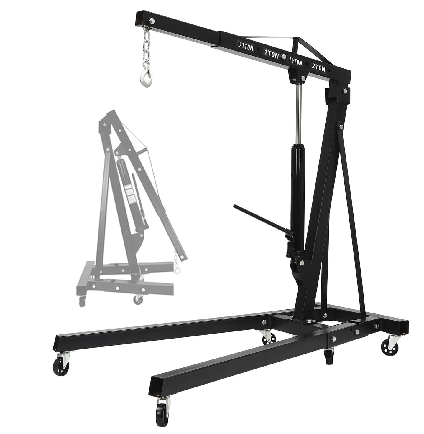 Buy 2 Ton Folding Hydraulic Engine Hoist Crane Hoist Lift, Cherry ...