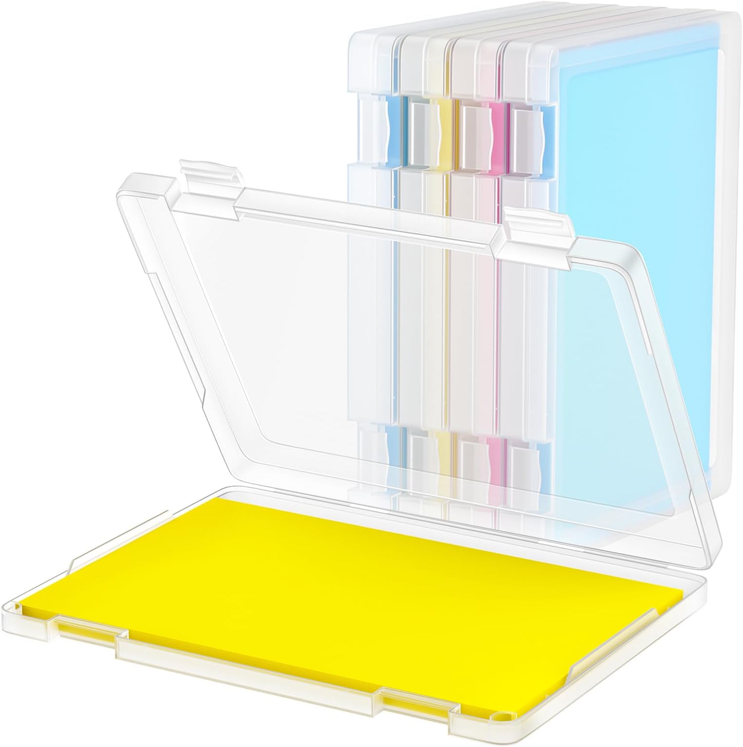 Amazon.com: Portable A4 File Box Transparent Plastic Box Document Paper ...