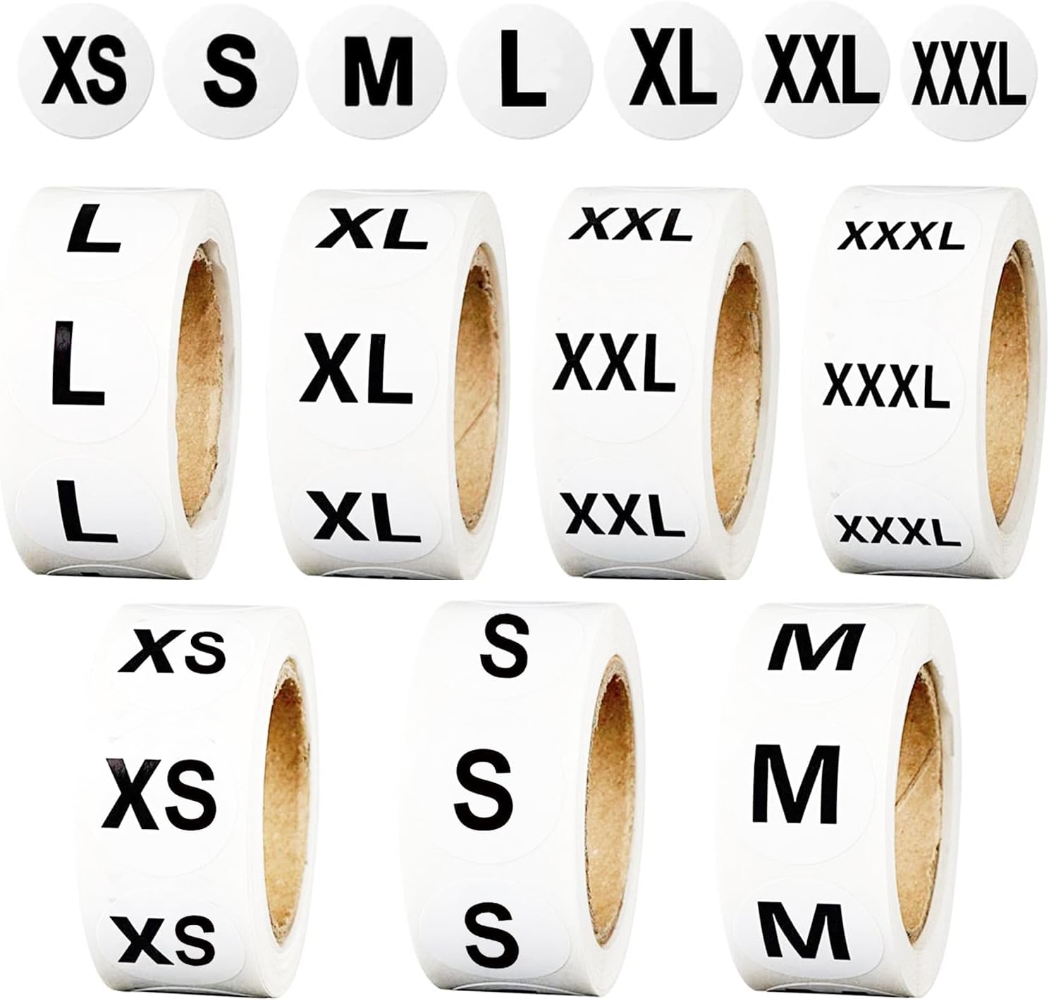 Amazon.com : 2500 Pieces Youth Clothing Size Stickers Round Adhesive ...