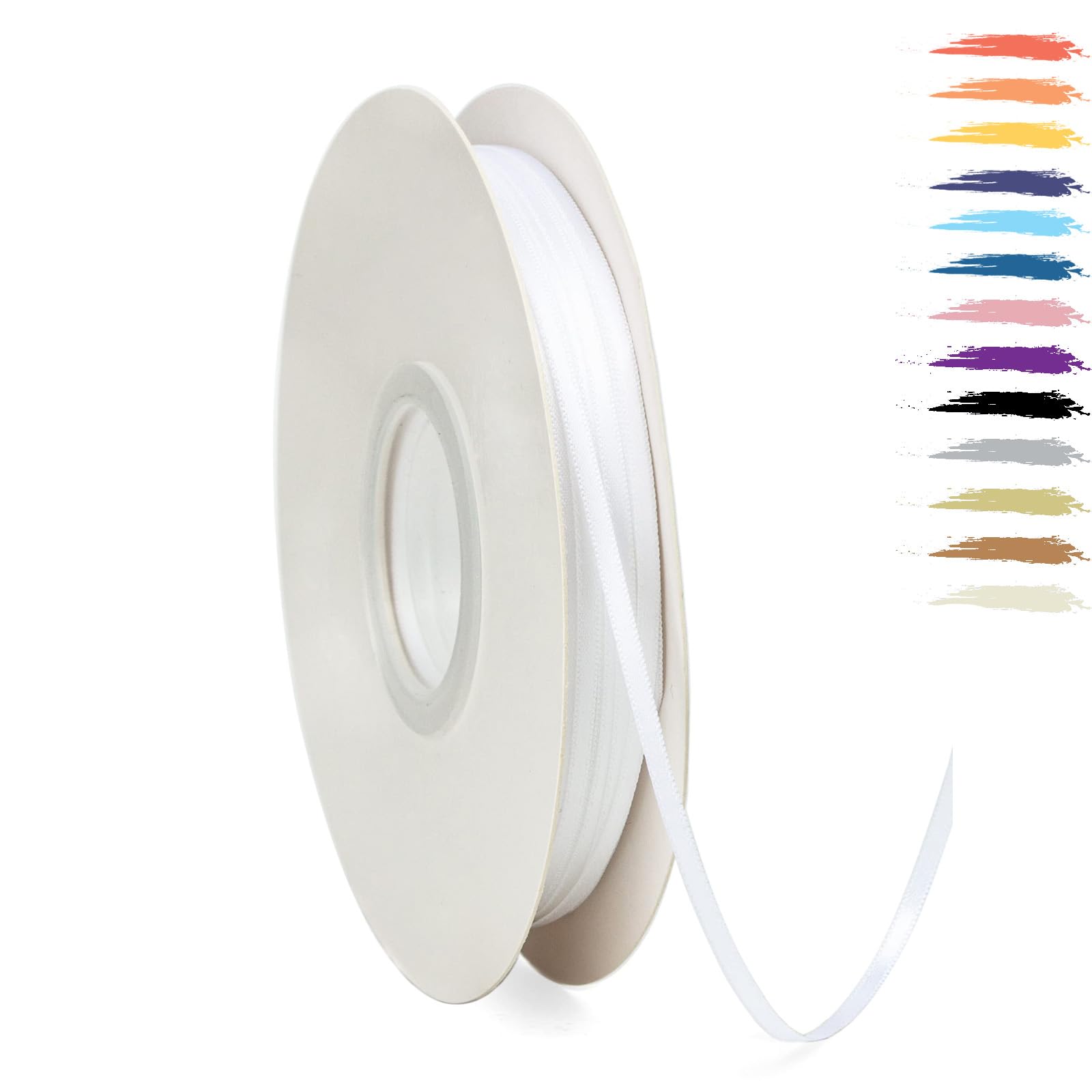 3mm Ribbon,95M White Satin Ribbon for Gift Wrapping,Fine Ribbon for ...