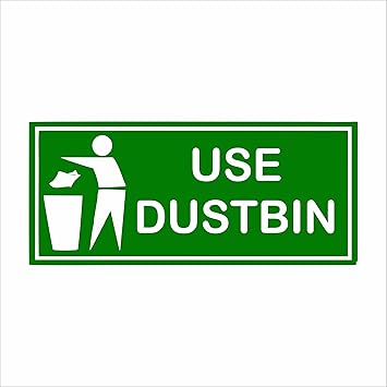 Use Dustbin Sign Board - 10x4 Inch : Amazon.in: Office Products