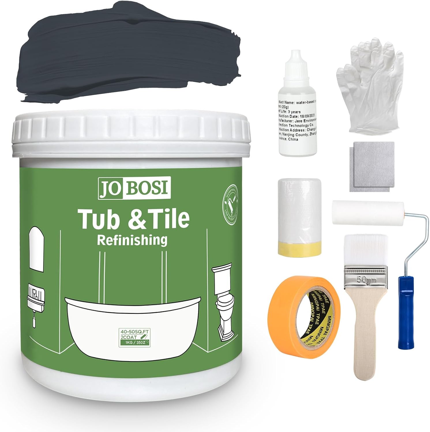 Amazon.com: Waterbased tile paint and tile refinishing kit 50-55sq.ft ...
