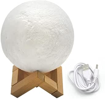 3D Moon Lamp USB LED Night Lunar Light Moonlight Touch Color Changing ...