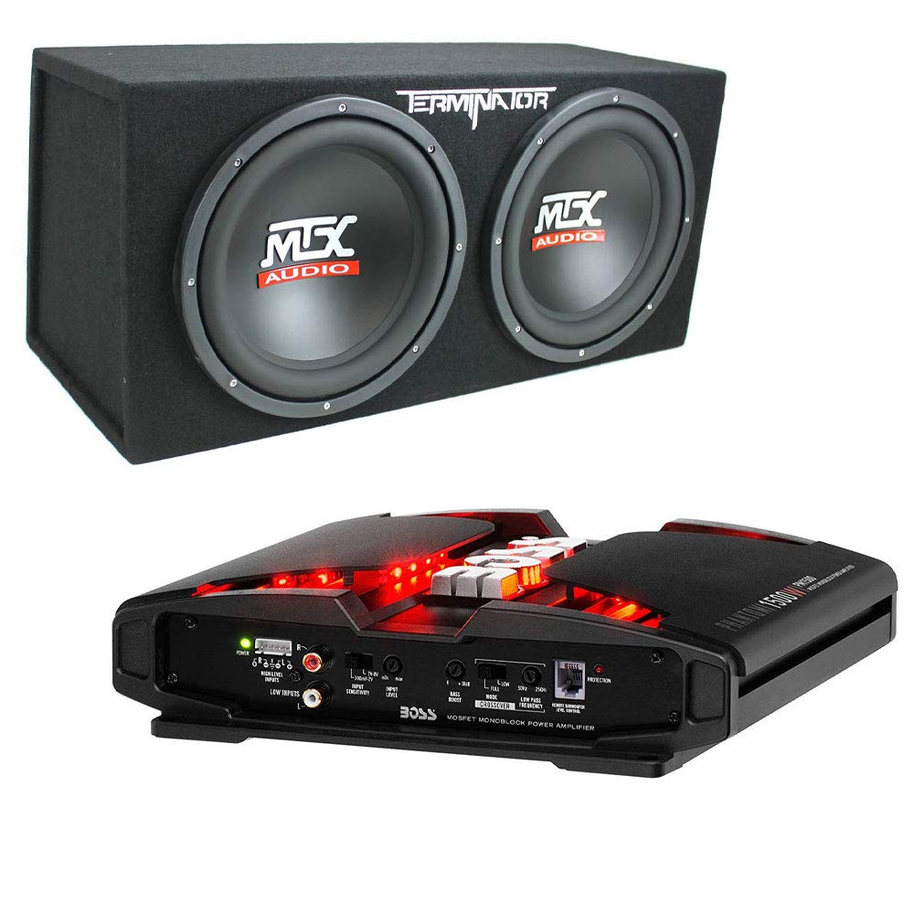 Buy MTX 12" 1200W Subwoofer Box Enclosure and Boss Phantom 1500W Audio ...