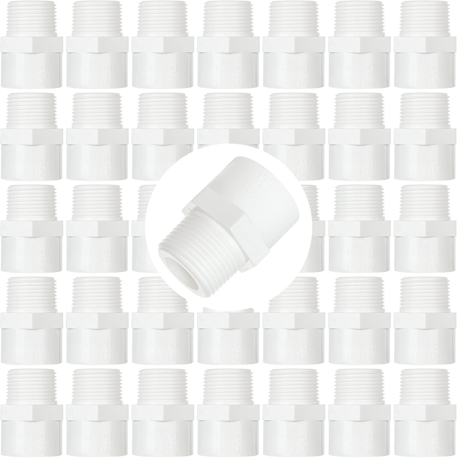 Amazon.com: 40 Pack 3/4 Inch PVC Male Adapter Pipe Fittings (Socket x ...