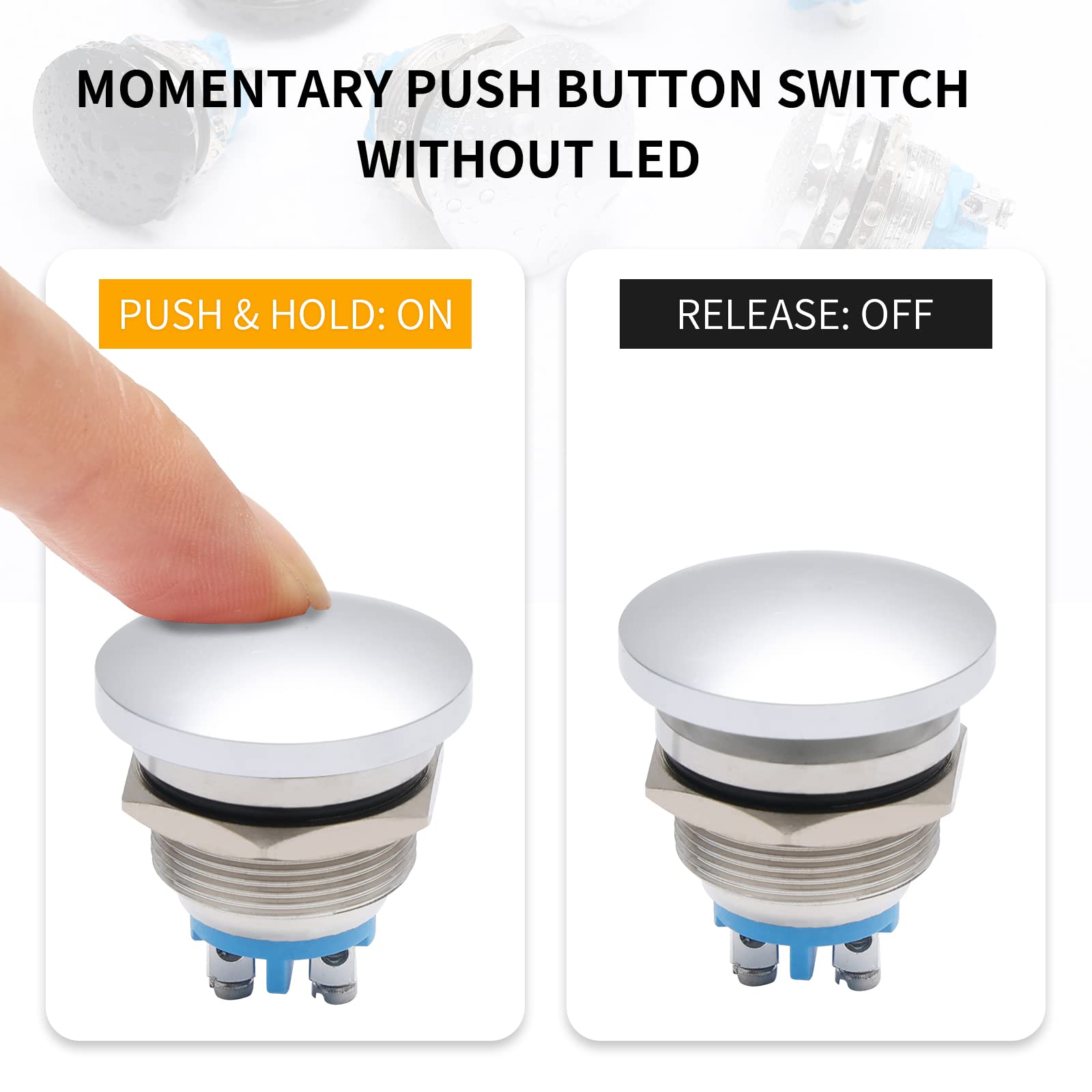 Snapklik.com : 22mm Momentary Push Button Switch Mushroom Head ...