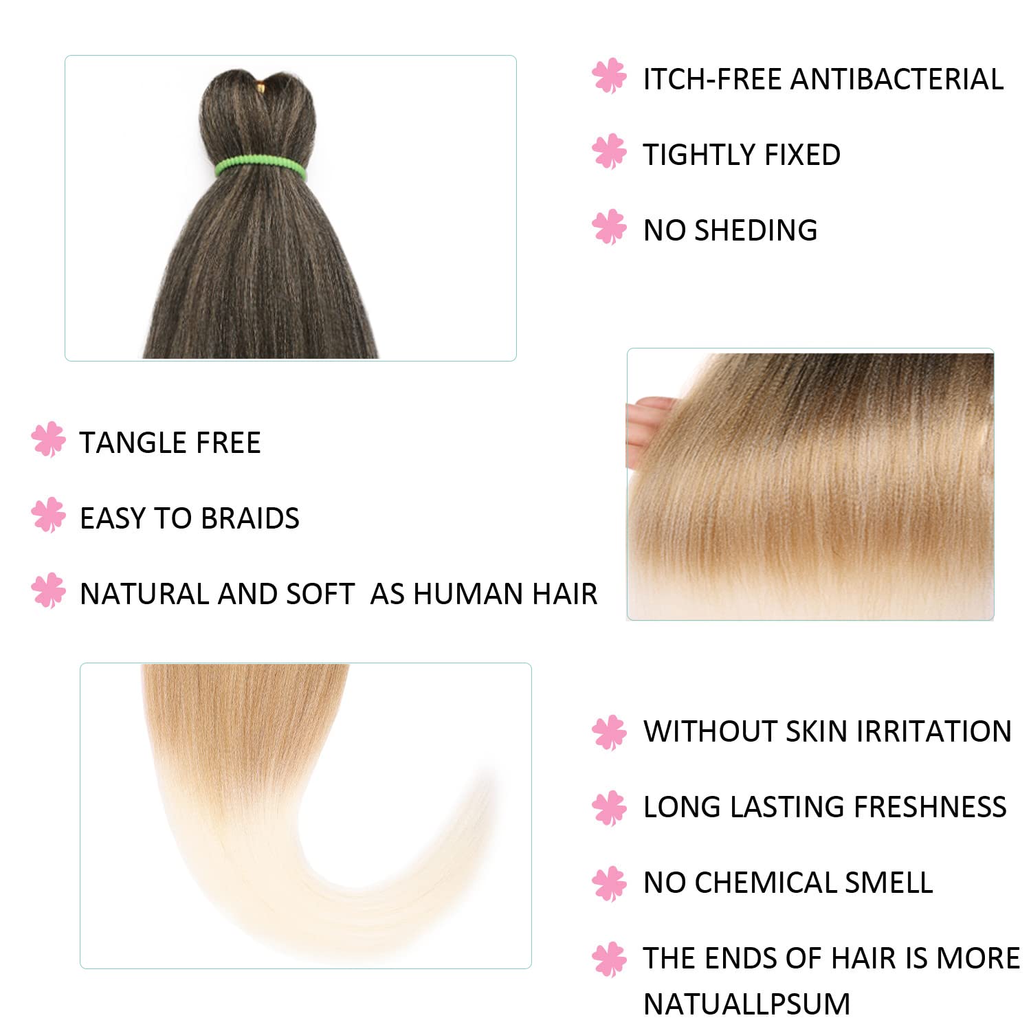 Snapklik.com : Leeven 36 Inch 8 Packs Pre Stretched Braiding Hair Ombre ...