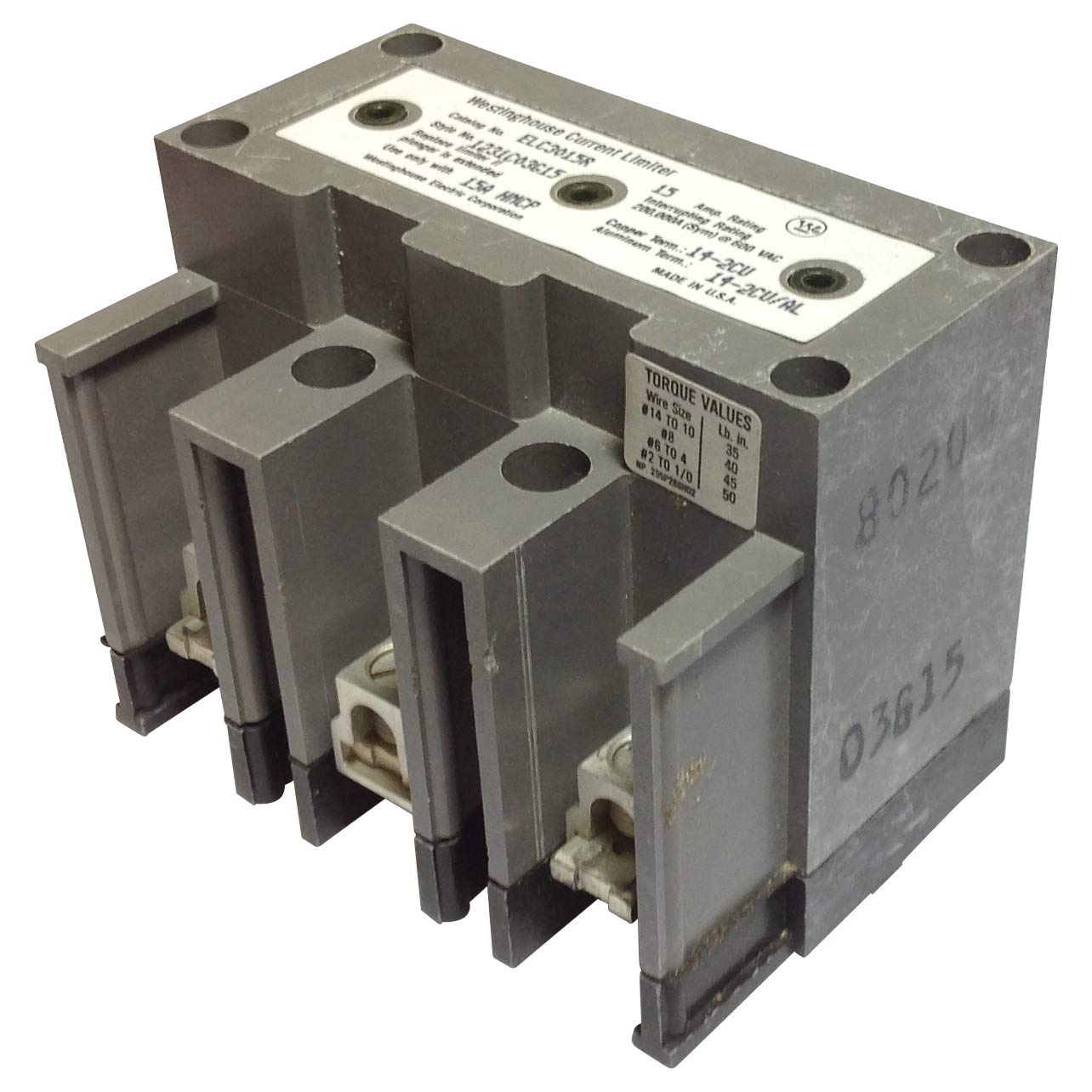 ELC3015R | EATON ELC Current Limiter Attachment, 15A, 250VDC, for ...