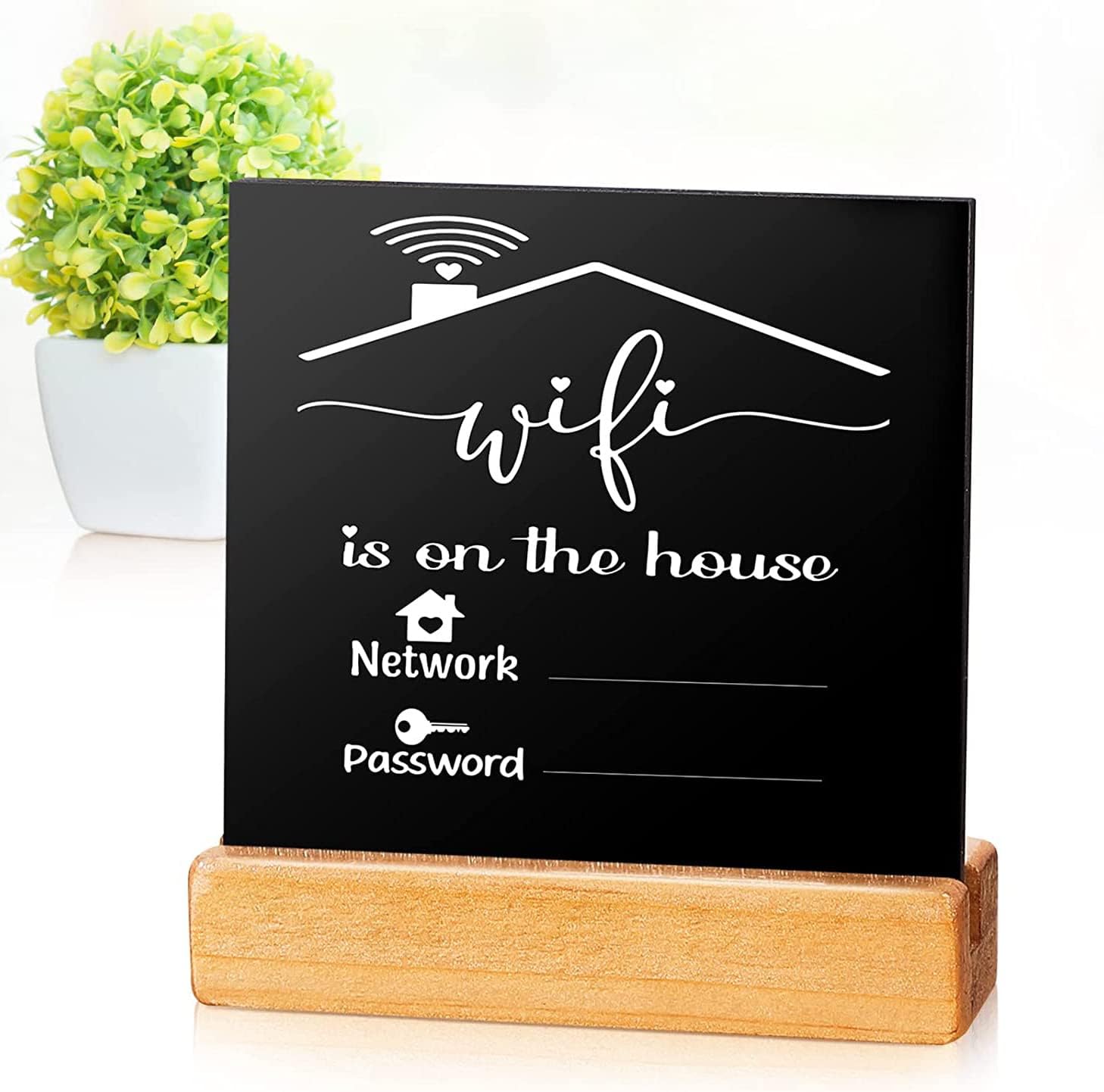 Amazon.com : FIREFLYWEB Wifi password signs creative vertical desktop ...