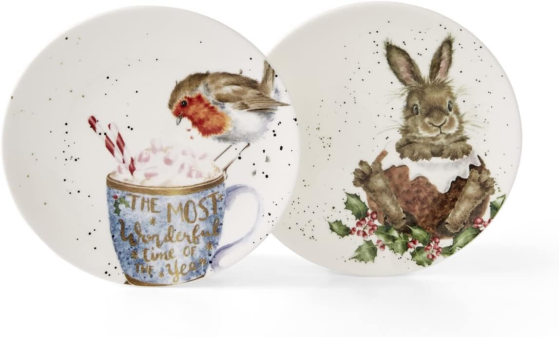 Royal Worcester Wrendale Deigns 16cm Festive Coupe Plate Robin and ...