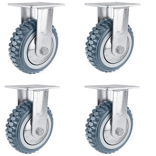 Heavy Duty Swivel Trolley Wheels - 4" 5" 6" 8" No Noise Casters with ...