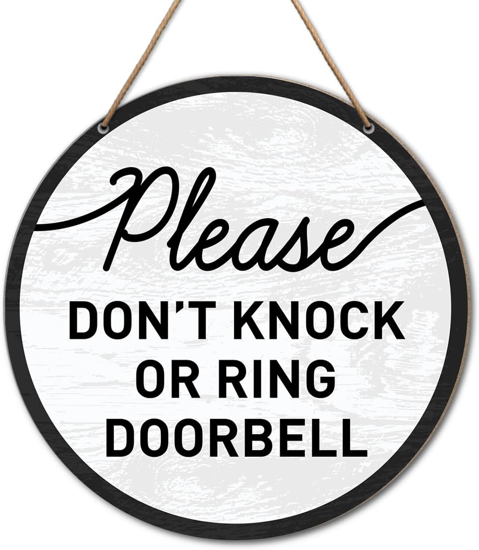 Amazon.com : Dont Knock Sign for Front Door, Do Not Ring Doorbell Sign ...
