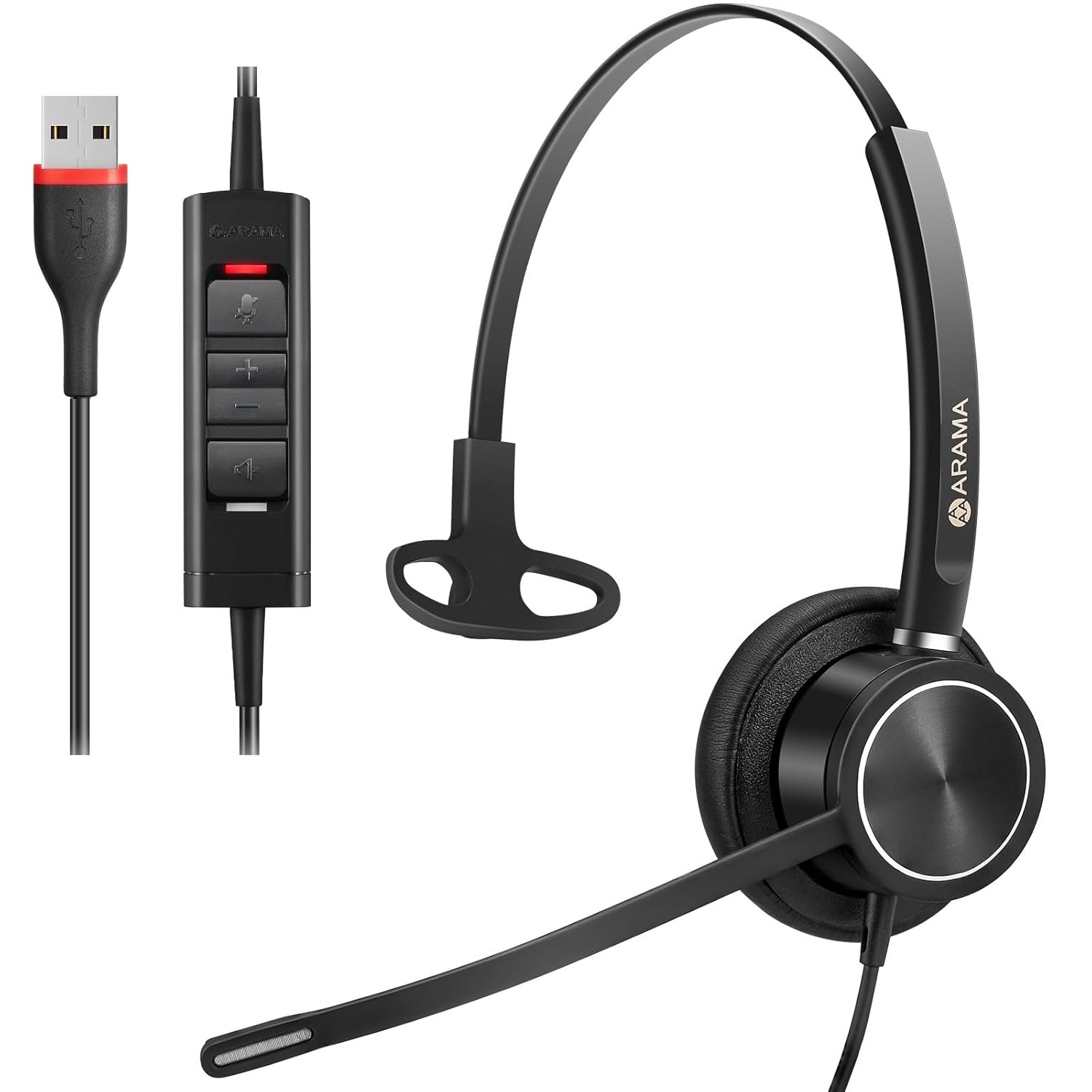 USB Headset with Microphone Noise Cancelling & Audio Controls Ultra ...