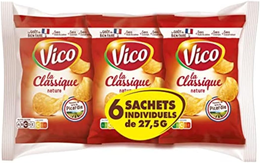 VICO La Classique Chips nature 6 x 27,5 g : Amazon.fr: Epicerie