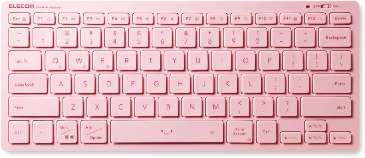 Elecom TK-FBP102PF-EN Bluetooth Multi-Pairing Mini Keyboard, US Layout ...