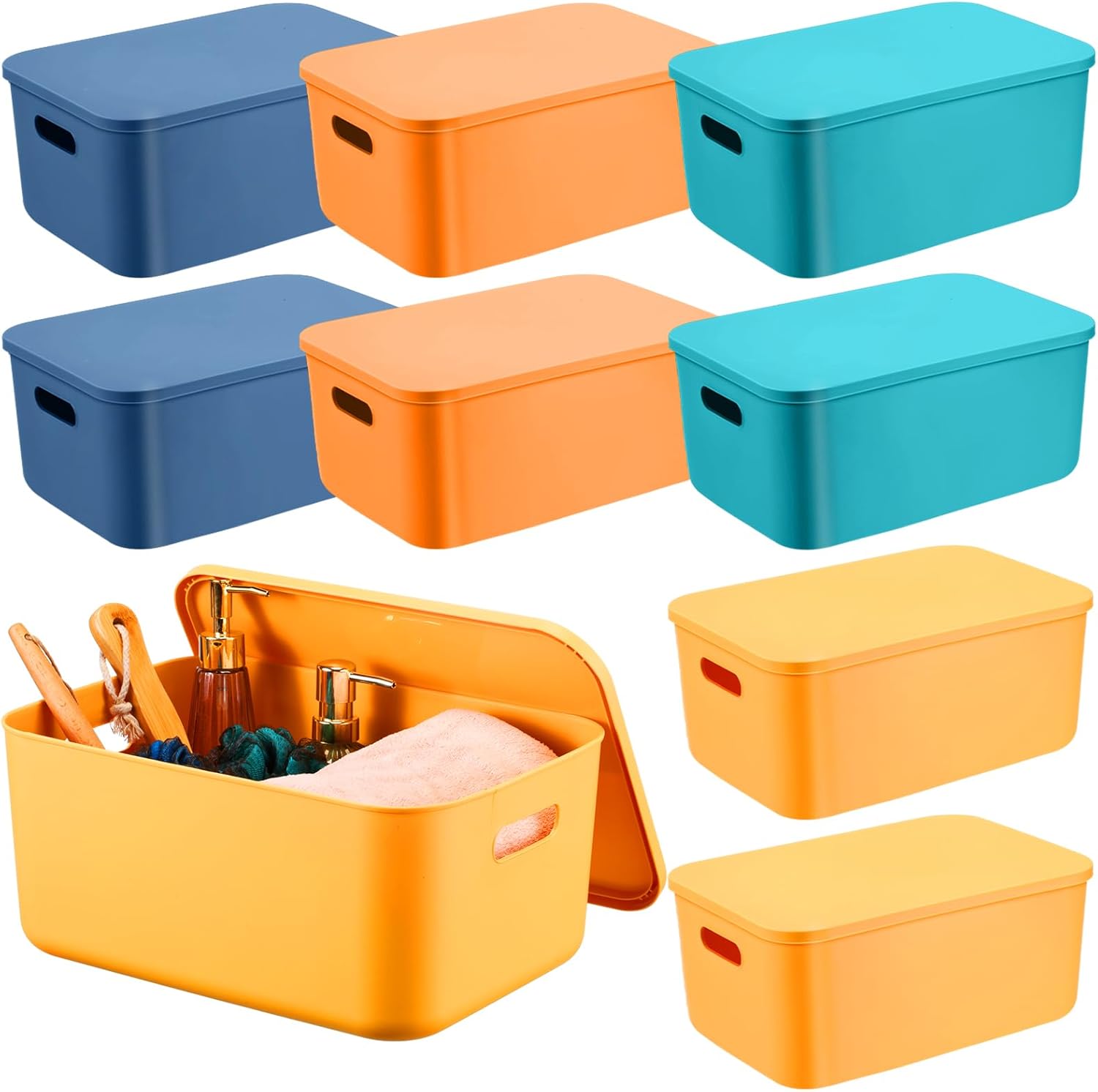 Amazon.com - Jinei 8 Pack Plastic Storage Bins Stackable Storage ...