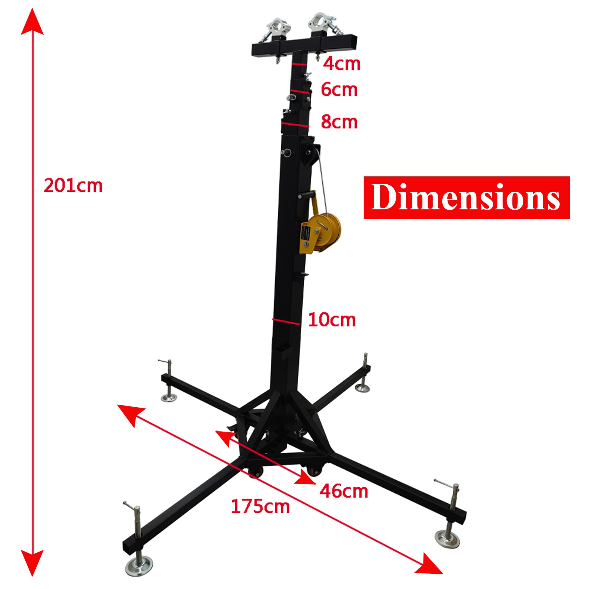 Heavy Duty Crank Stand Sculpture 18 Ft Lighting Heavy Duty Crank Truss