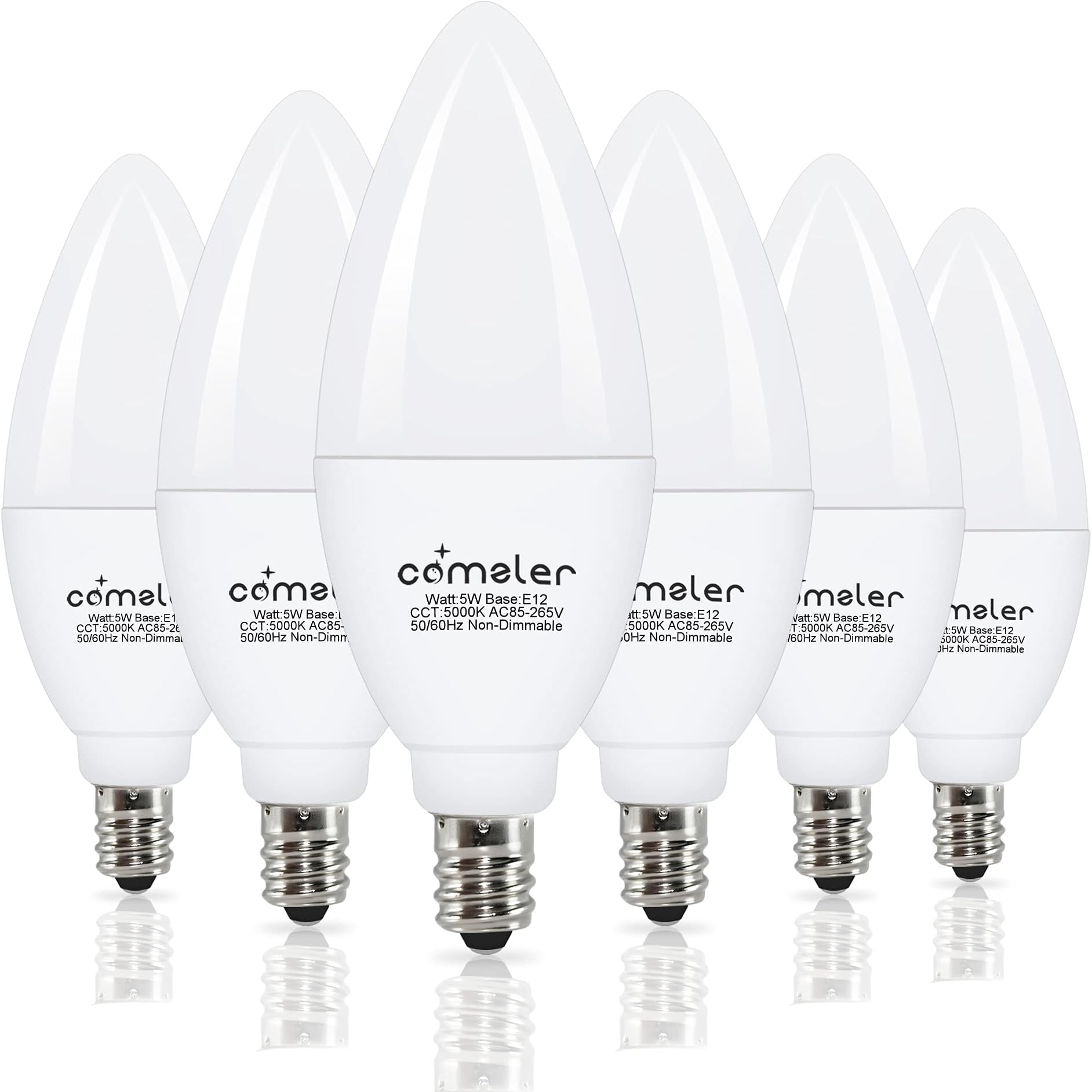 E12 LED Candelabra Bulb, Ceiling Fan Light Bulbs, 5 Watt (60 Watt ...