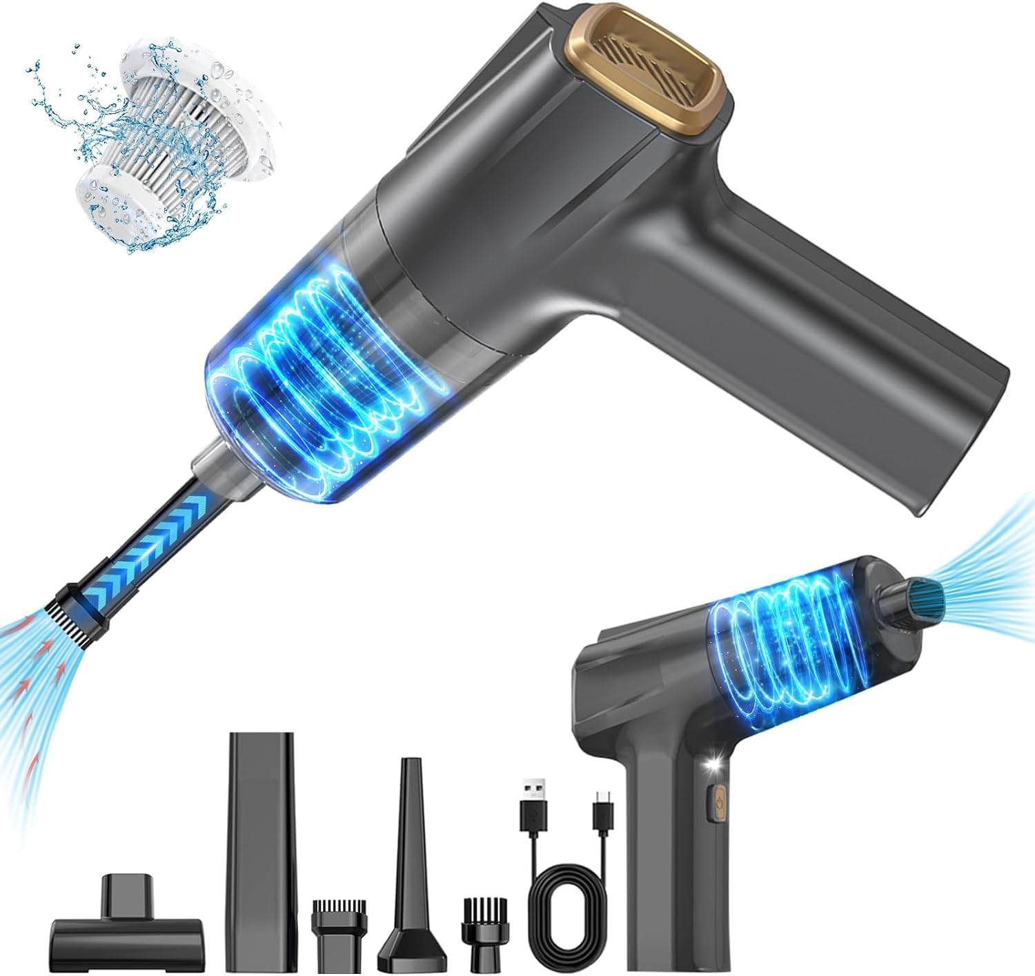 saimour Wireless Handheld Car Vacuum Cleaner - 90° Foldable Portable ...