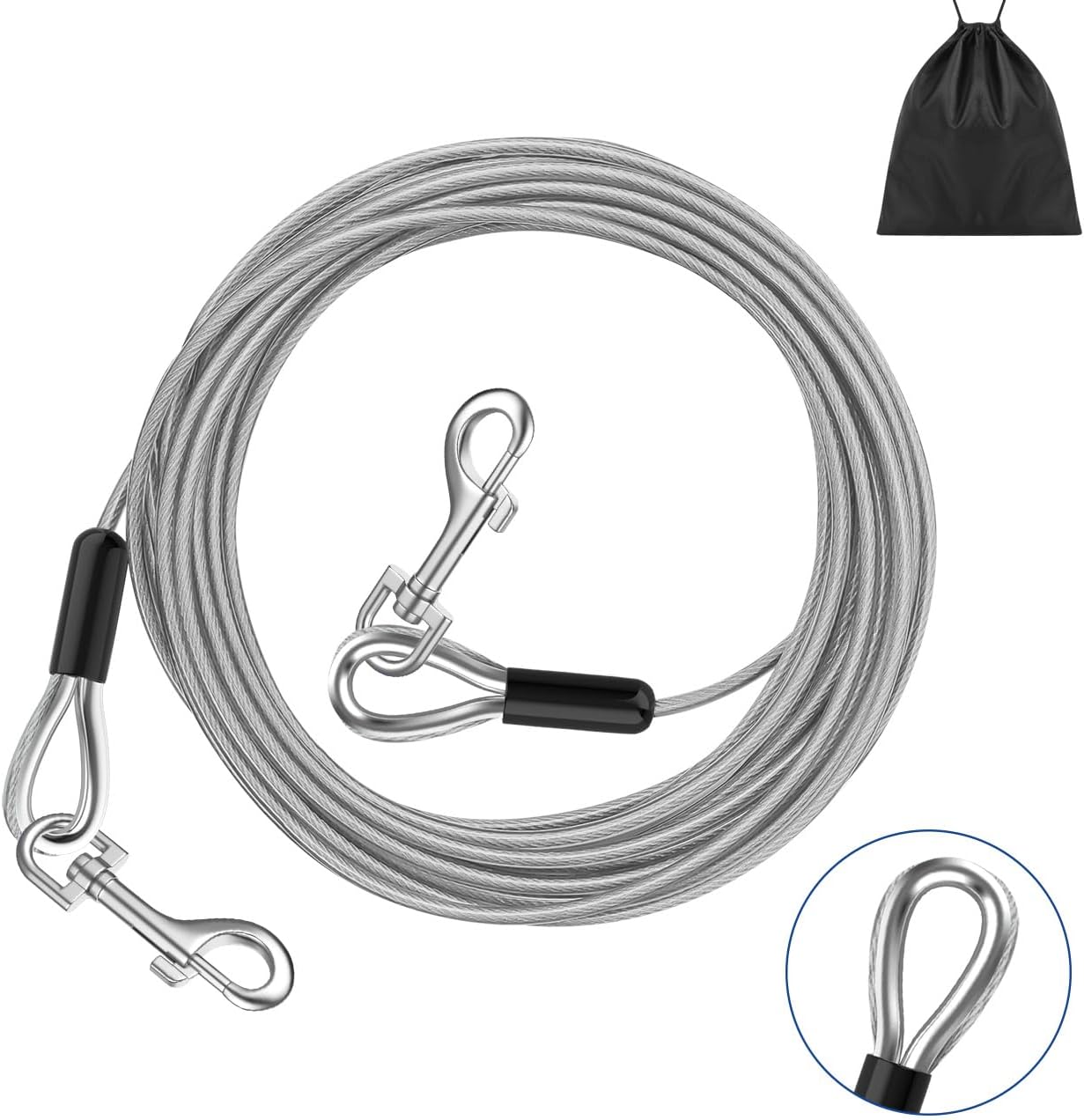 Amazon.com : Pawaboo Dog Tie Out Cable, 10ft Dog Runner Cable Dog Leads ...