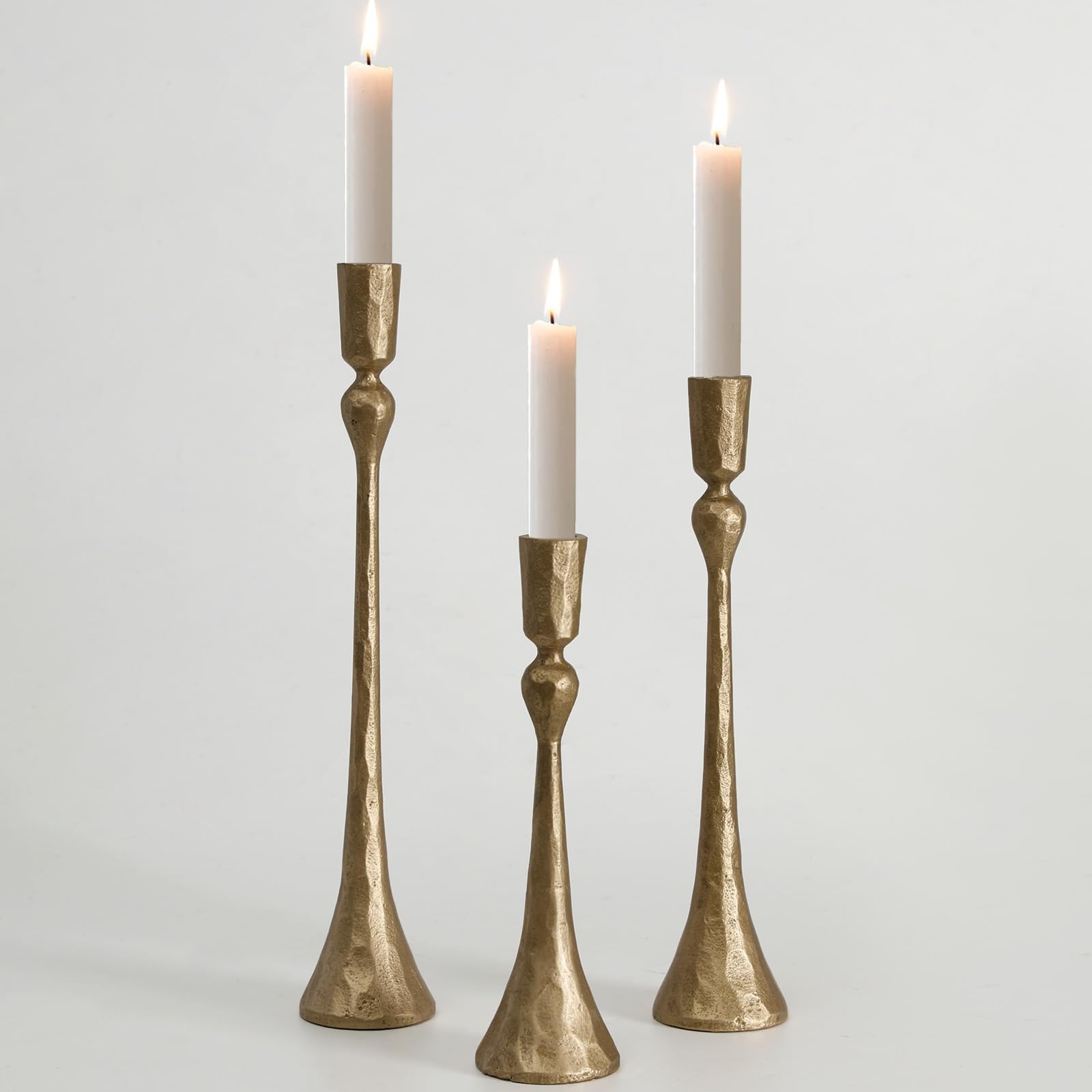 Amazon.com: Iron Taper Candle Holder - Set of 3 Decorative Candle Stand ...