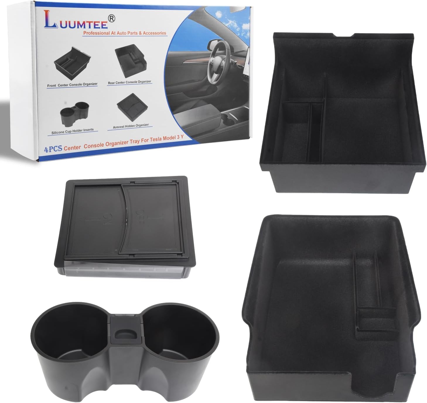 Luumtee Center Console Organizer Tray Fit for Latest 2024 2023 2022 ...