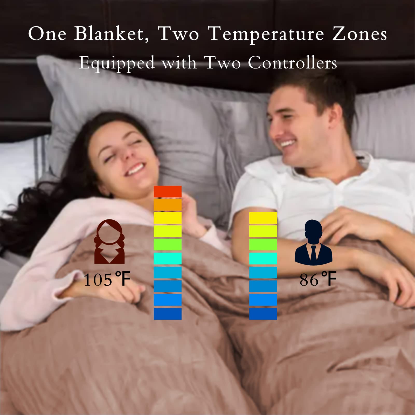 Electric Heated Blanket Queen Size 84â€˜â€™X90â€˜â€™, Double-Sided ...