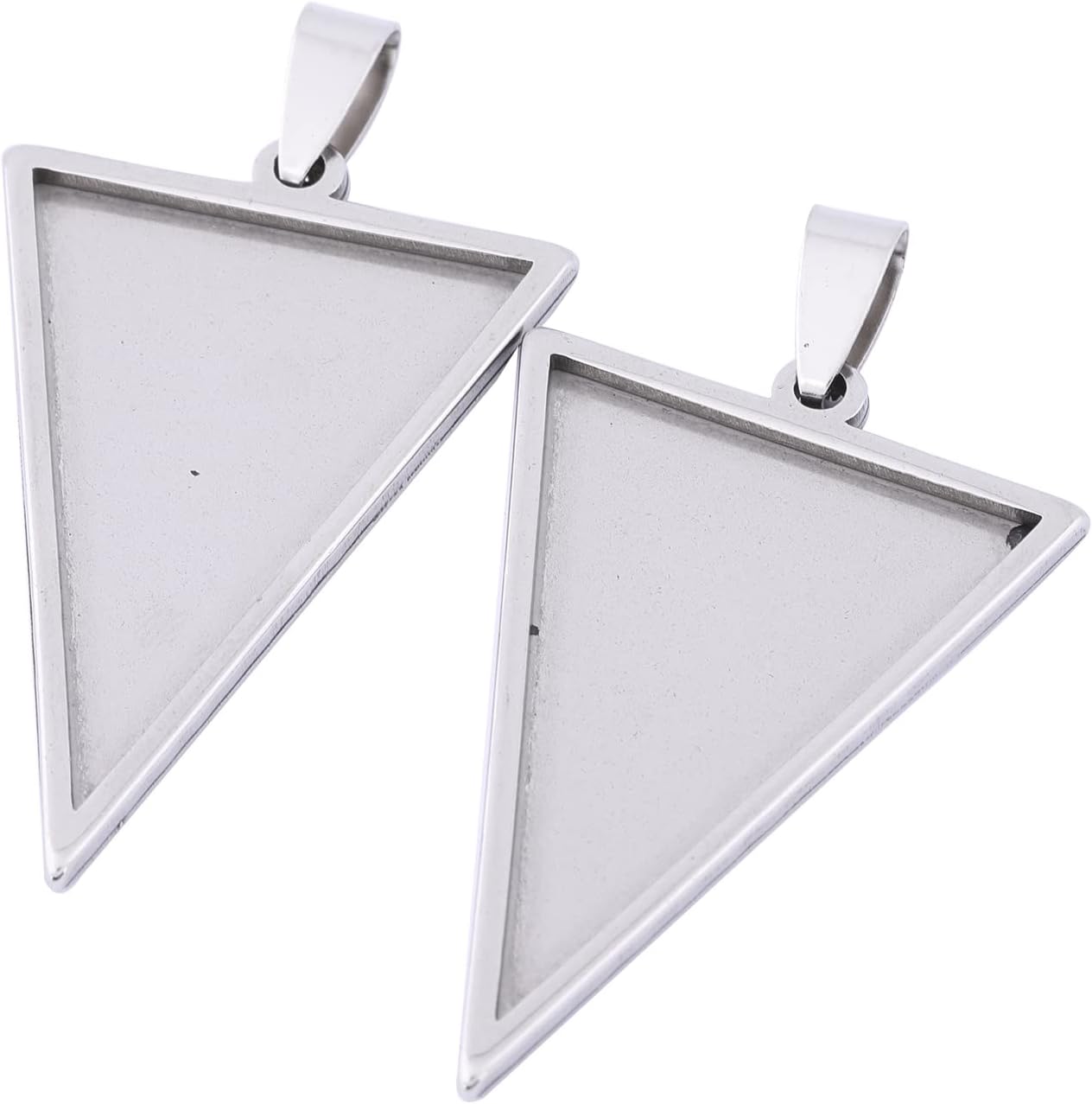 Amazon.com: Reidgaller 10pcs Stainless Steel 25x35mm Triangle Cabochon ...