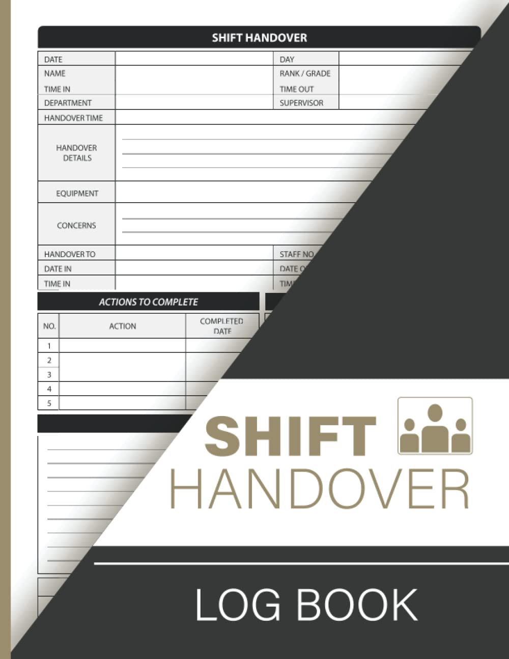 Shift Handover Log book: Shift Handover Organizer for Recording Duty ...